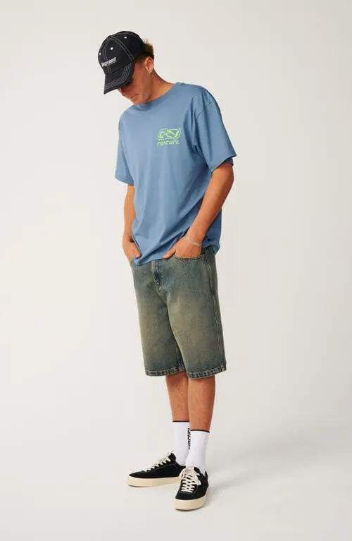 Rip Curl Archive Ripped Graphic Cotton T-shirt - Bluefin