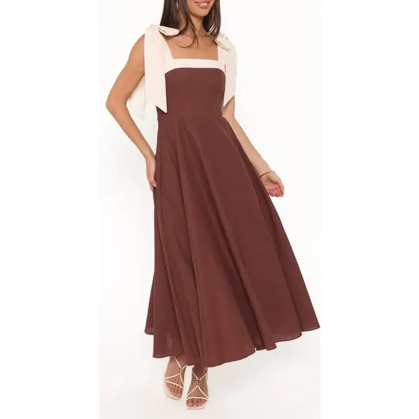 PETAL & PUP Olinda Cotton & Linen Maxi Dress