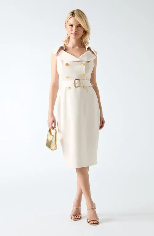 MARCIANO Jasmine Belted Sleeveless Blazer Dress