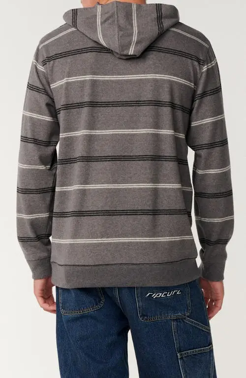 Rip Curl Grid Hood Stripe Henley Hoodie - Deep Mushroom