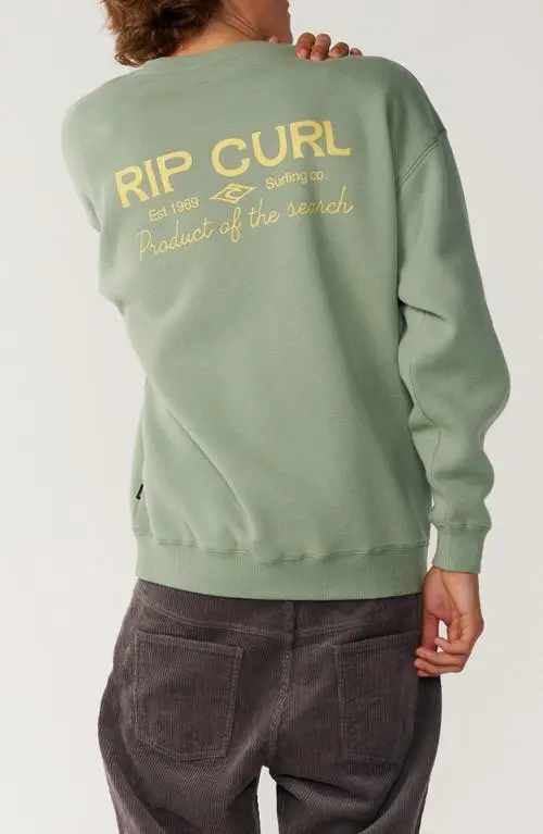 Rip Curl Pacific Rinse Graphic Cotton Blend Sweatshirt - Sage