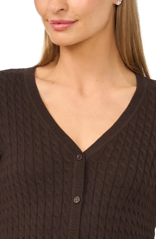 Halogen Cable Stitch V-neck Cardigan