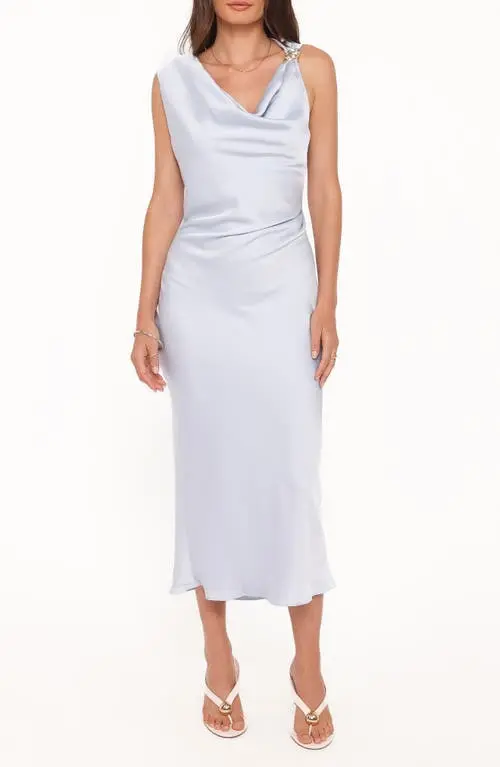 PETAL & PUP Ellory Cowl Neck Satin Maxi Dress