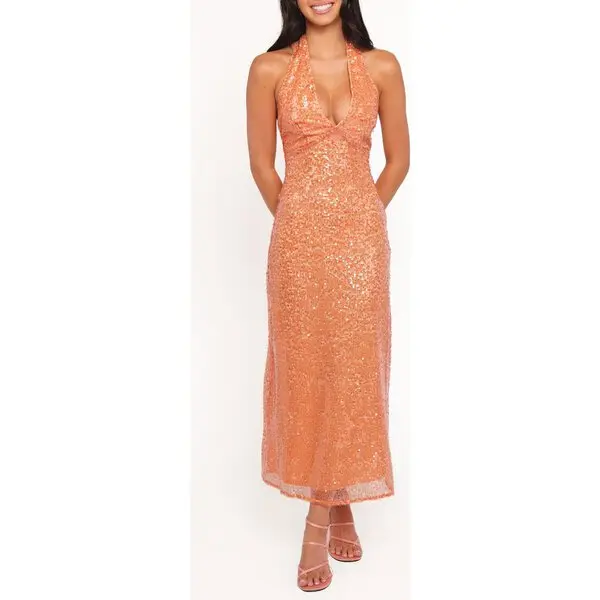 PETAL & PUP Eisley Halter Midi Dress