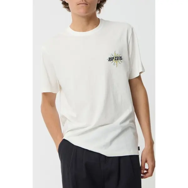 Rip Curl Disorder Burst Cotton Graphic T-shirt - Bone