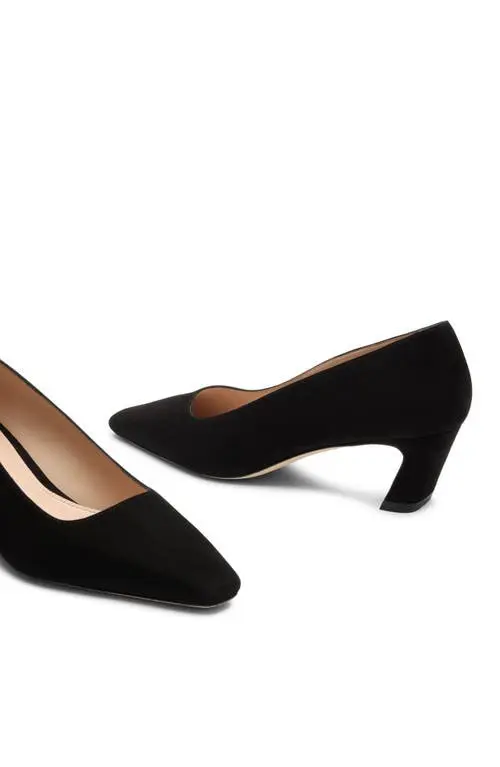 STUART WEITZMAN Stassi Pump - Black Suede
