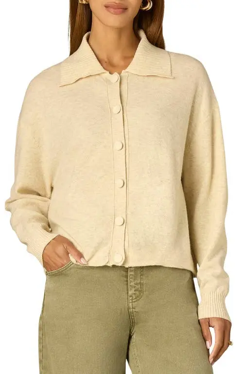 Wit & Wisdom Collared Snap Front Cardigan - Cream