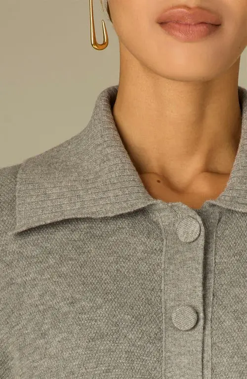 Wit & Wisdom Collared Snap Front Cardigan - Grey