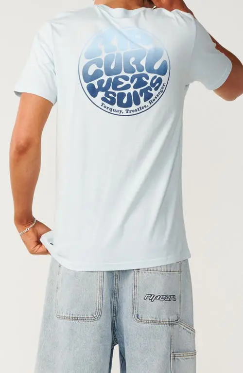 Rip Curl Wettie Passage Logo Cotton Graphic T-shirt - Glacier Blue