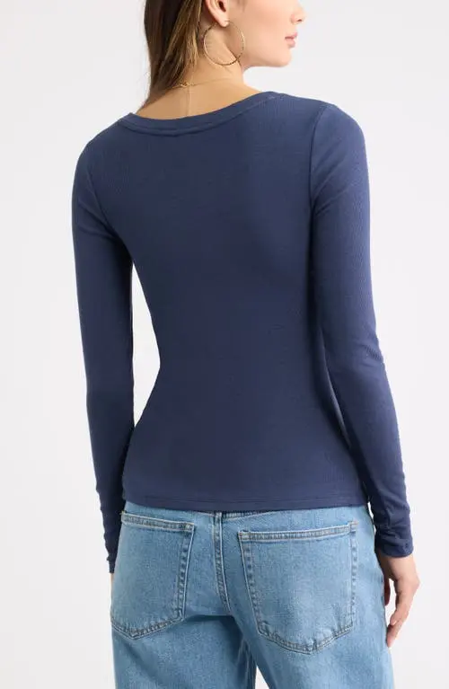 Bp. Rib Knit V-neck Cardigan - Navy Indigo