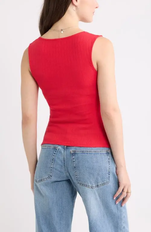 Bp. Pointelle Tank - Red Festive