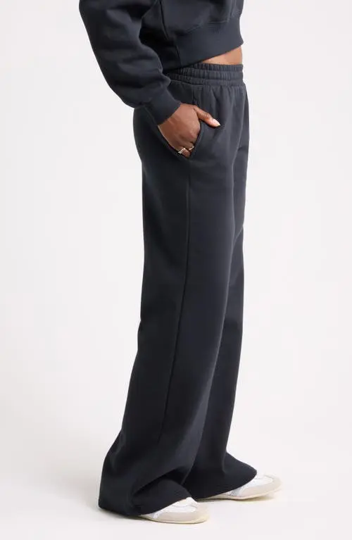 Bp. Low Rise Wide Leg Sweatpants - Black Jet