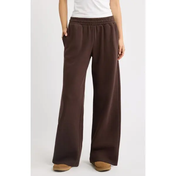 Bp. Low Rise Wide Leg Sweatpants - Brown Coffee