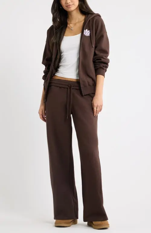 Bp. Low Rise Wide Leg Sweatpants - Brown Coffee