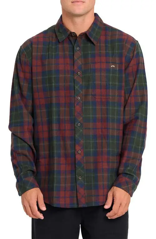 BILLABONG Coastline Plaid Cotton Flannel Button-up Shirt