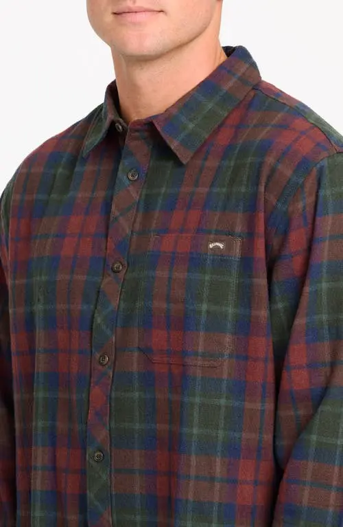BILLABONG Coastline Plaid Cotton Flannel Button-up Shirt