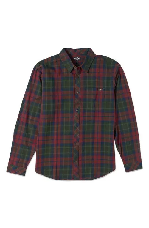 BILLABONG Coastline Plaid Cotton Flannel Button-up Shirt