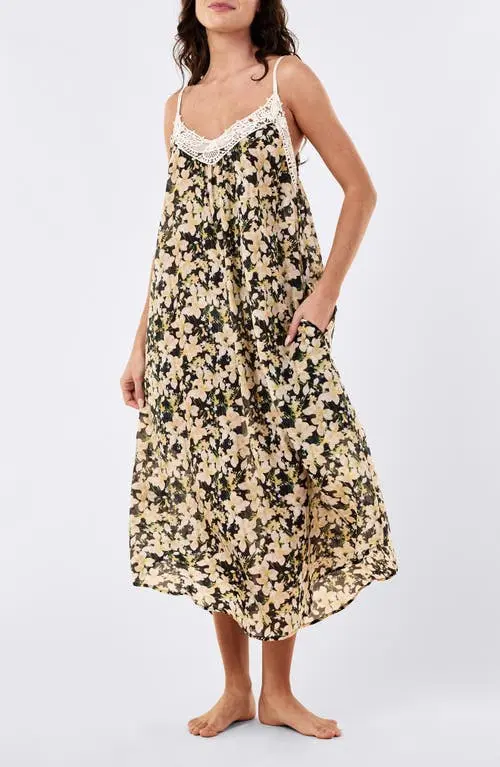 PAPINELLE Serena Lace Trim Maxi Nightgown