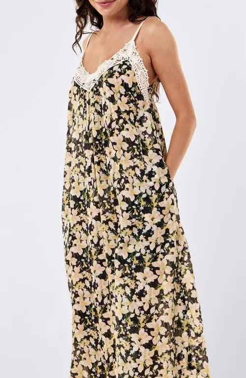 PAPINELLE Serena Lace Trim Maxi Nightgown