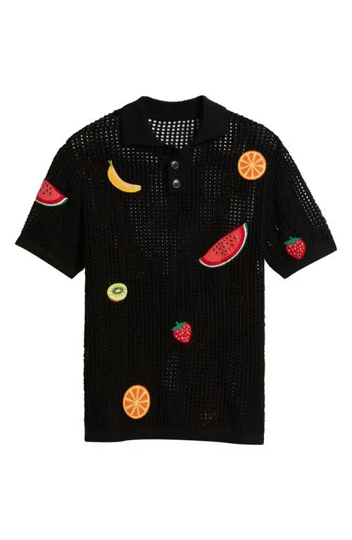 MAVRANS Freshly Picked Open Knit Polo