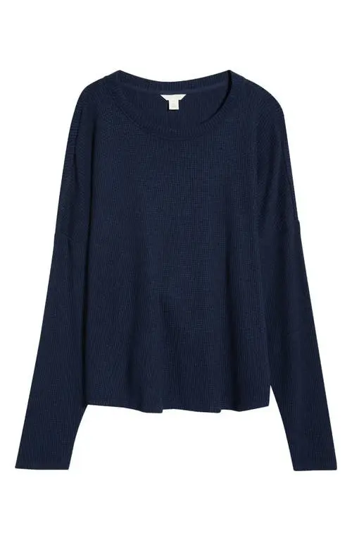 Caslon Drop Shoulder Waffle Tee - Navy Still