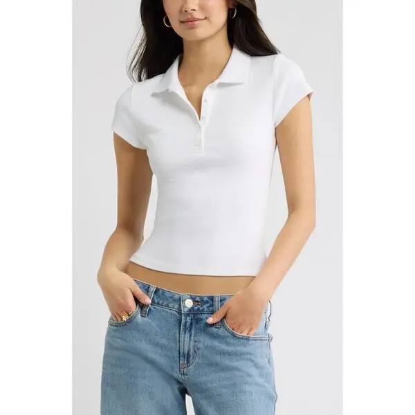 Bp. Stretch Cotton Rib Polo - White