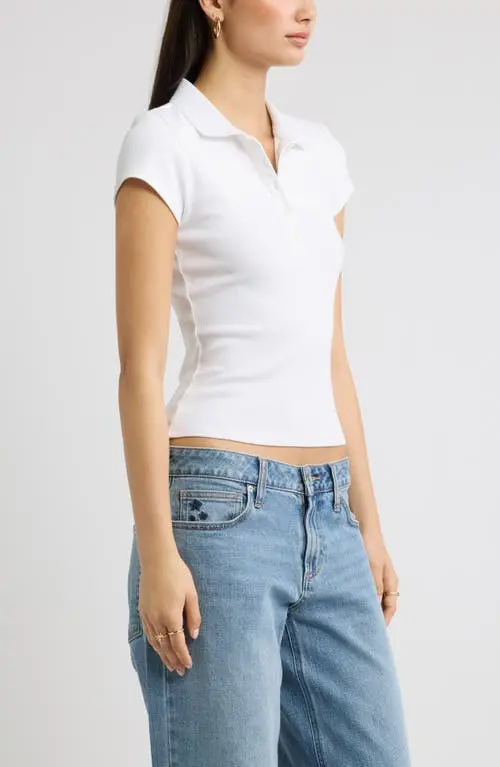 Bp. Stretch Cotton Rib Polo - White