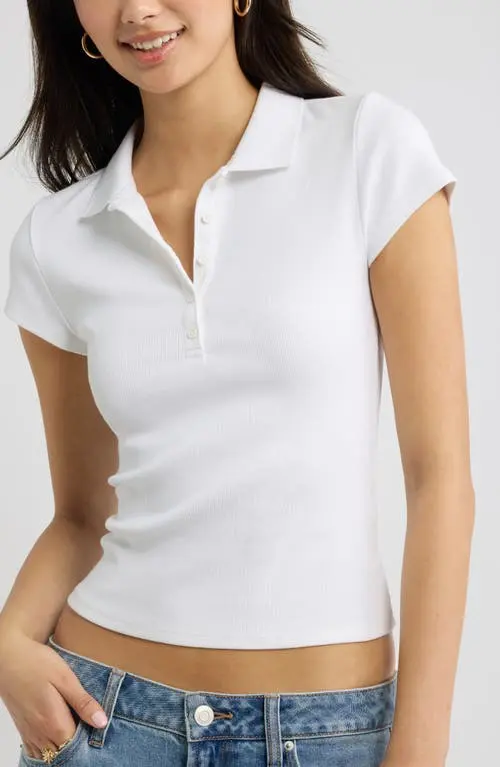 Bp. Stretch Cotton Rib Polo - White
