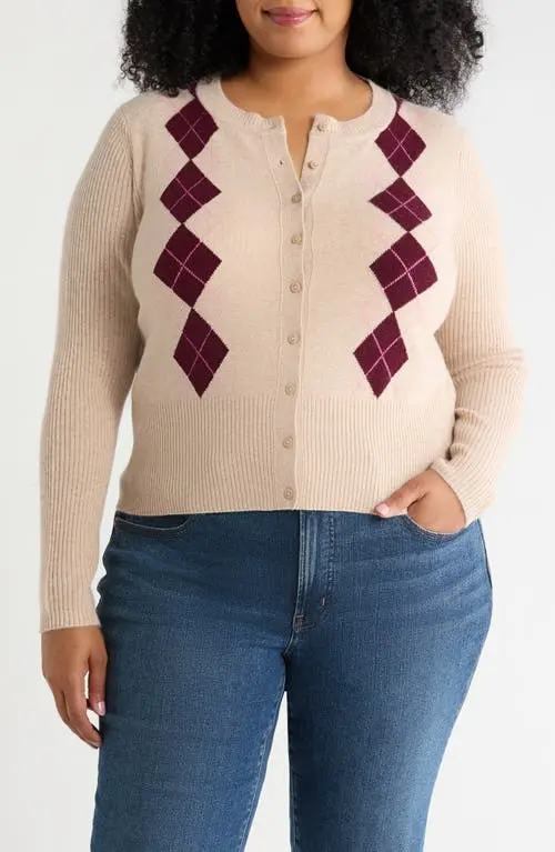 Caslon Argyle Wool & Cashmere Cardigan