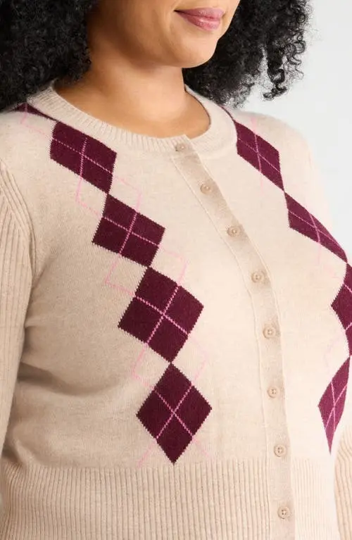 Caslon Argyle Wool & Cashmere Cardigan