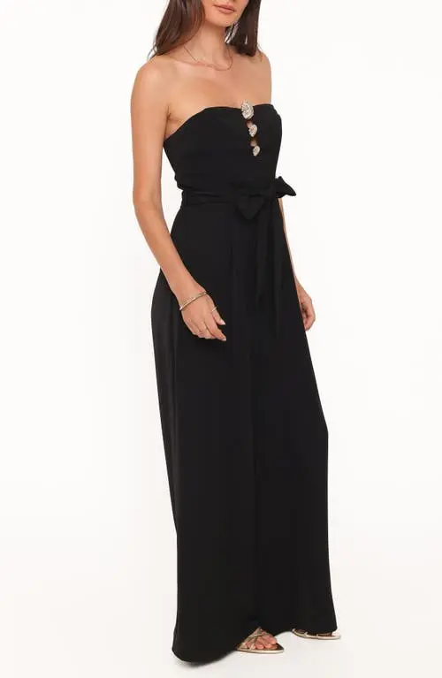PETAL & PUP Rois Strapless Wide Leg Jumpsuit