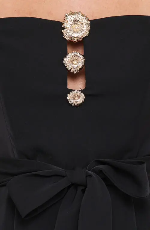 PETAL & PUP Rois Strapless Wide Leg Jumpsuit