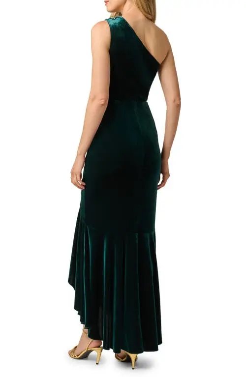 Adrianna Papell One-shoulder Velvet Gown