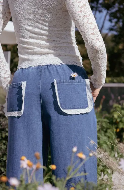 PETAL & PUP Siun Wide Leg Denim Joggers