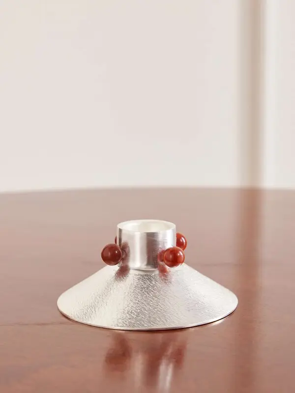 NATALIA CRIADO Axis -plated And Stone Candle Holder