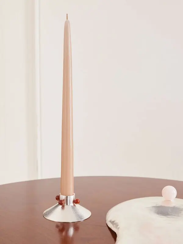 NATALIA CRIADO Axis -plated And Stone Candle Holder