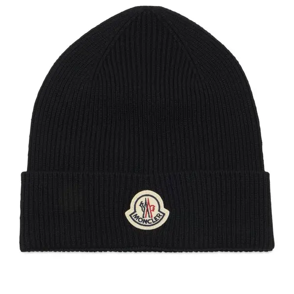 Moncler Logo Beanie - Black