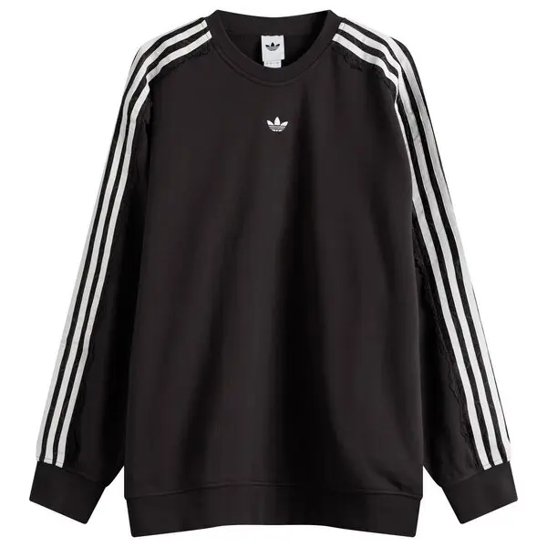 Adidas Lace 3 Stripe Crew Sweatshirt