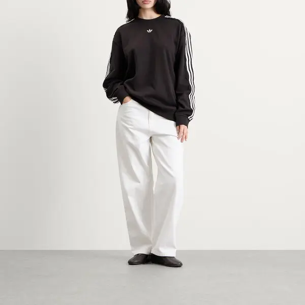 Adidas Lace 3 Stripe Crew Sweatshirt