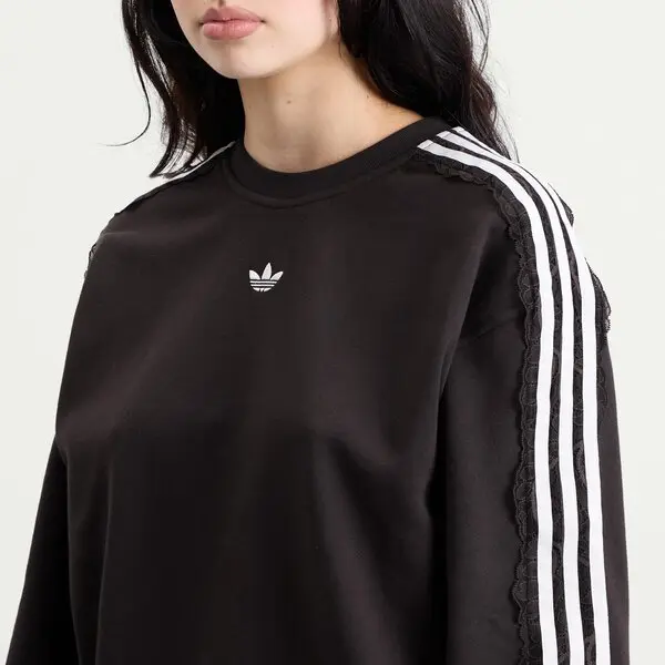 Adidas Lace 3 Stripe Crew Sweatshirt
