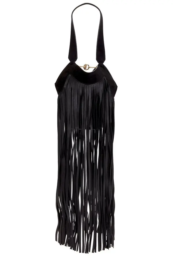 Khaite Lotus Nano Fringe Tote Bag - Black