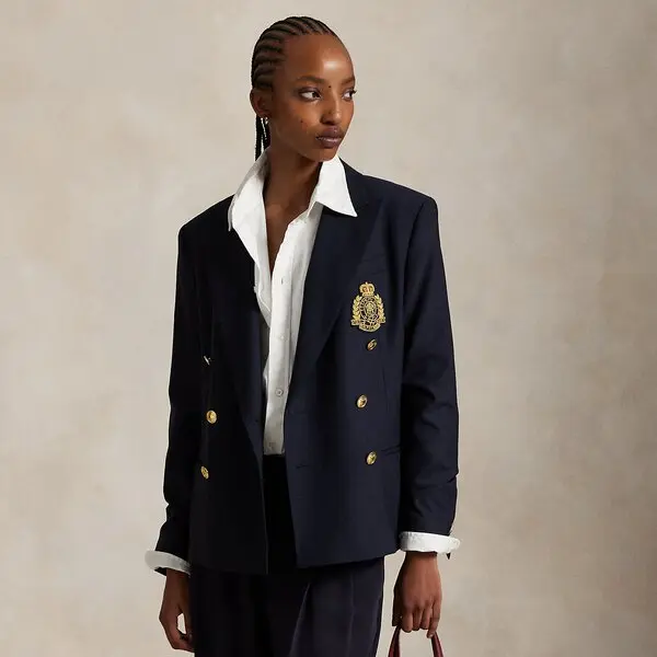 Ralph Lauren Double-breasted Crest Blazer - Rl Navy