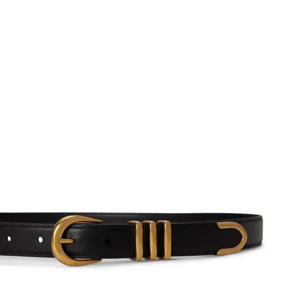 Ralph Lauren Metal-keeper Leather Skinny Belt