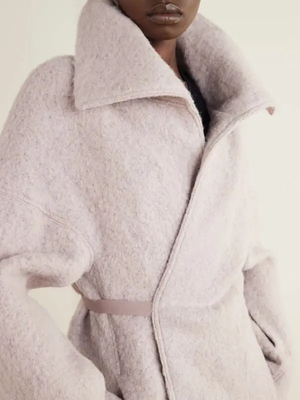 Rick Owens Dracucollar Belted Alpaca And Virgin Wool-blend Coat