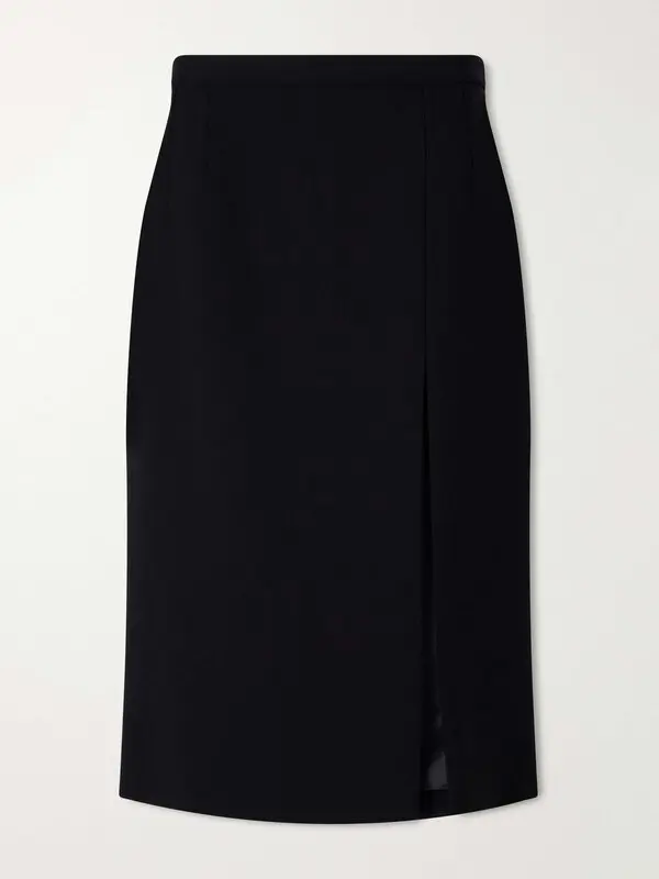 Dolce & Gabbana Front-slit Wool Midi Skirt