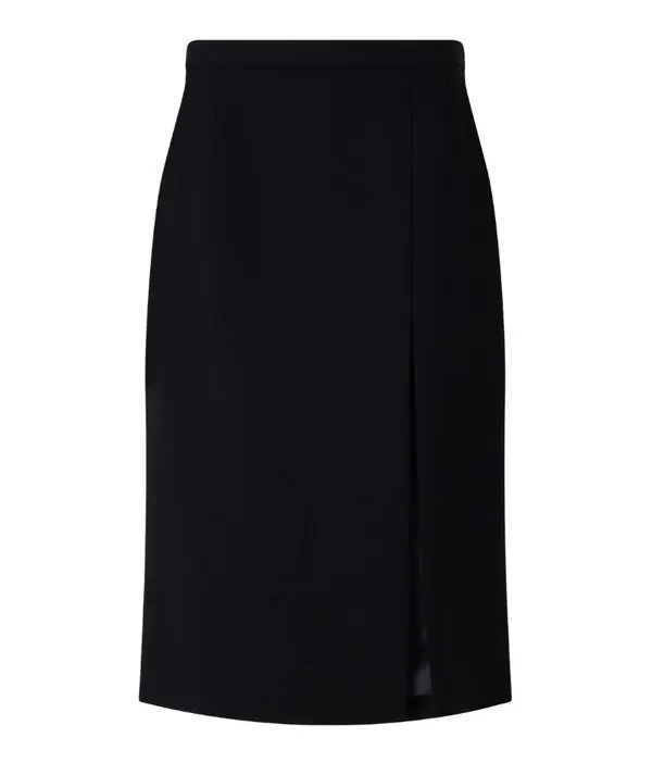 Dolce & Gabbana Wool Blend Midi Skirt With Front Slit