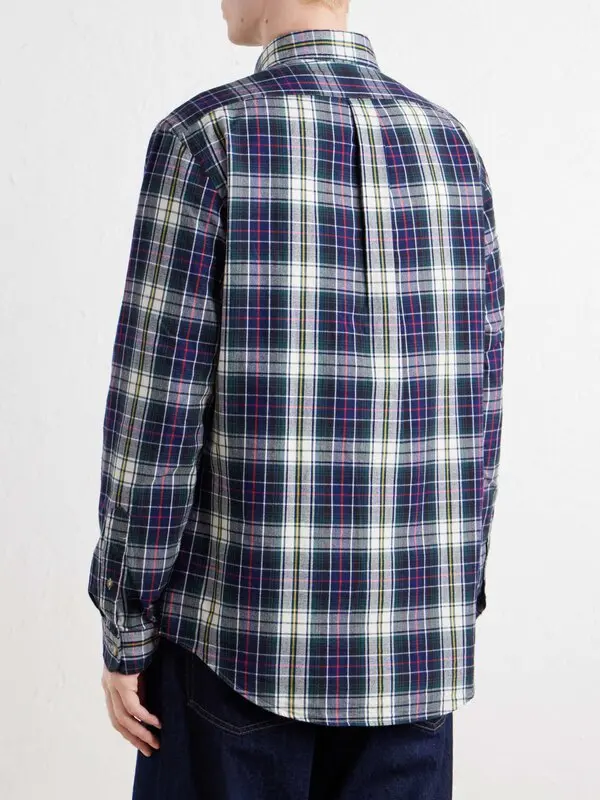 Polo Ralph Lauren Logo-embroidered Checked Cotton Shirt - Navy