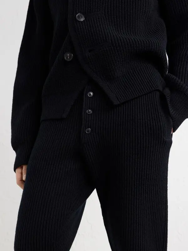 Dries Van Noten Meru Tapered Ribbed Wool Sweatpants