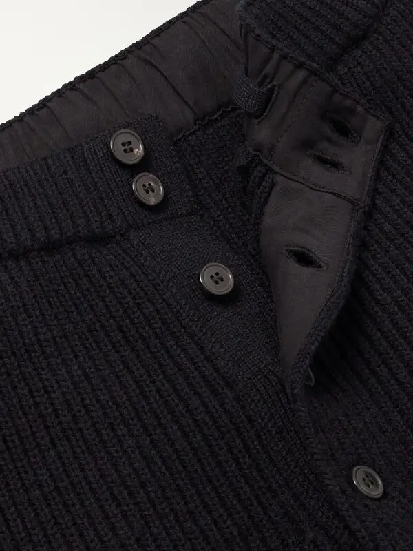 Dries Van Noten Meru Tapered Ribbed Wool Sweatpants