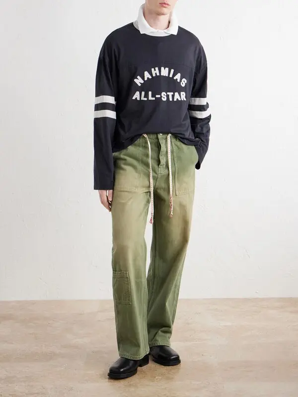 NAHMIAS Gardner Utility Wide-leg Drawstring Jeans - Green